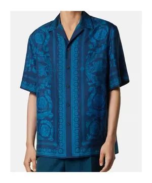 Versace Barocco-printed Short-sleeved Shirt