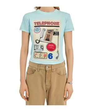 MAISON MARGIELA Graphic Print Crewneck T-shirt - Turquoise
