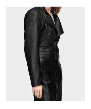 MAISON MARGIELA Folded Collar Leather Jacket