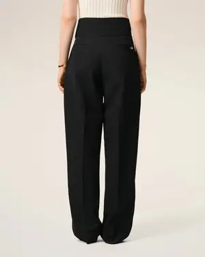 Ami Belted Tailored Trousers - Black