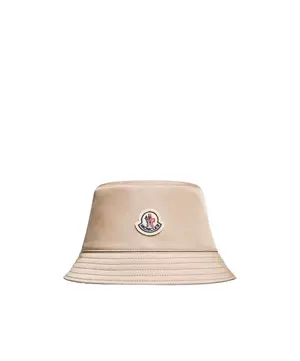 Moncler Moncler Logo Patch Reversible Bucket Hat Light Beige
