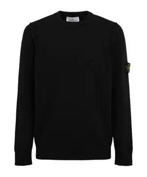 Stone Island Wool Blend Crewneck Sweater - Black