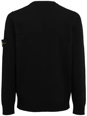 Stone Island Wool Blend Crewneck Sweater - Black