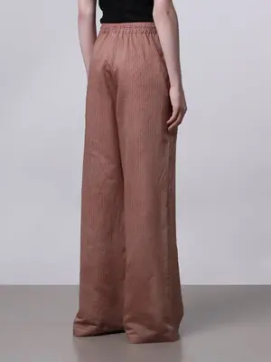 ROBERTO COLLINA Wide Leg Trousers With Drawstring Waist - Brown