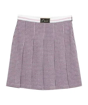 Marni Check Pattern Pleated Skirt - Gray