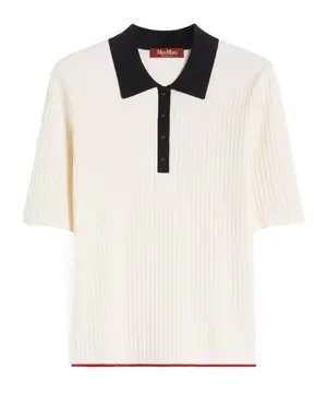 Max Mara Ribbed-knit Polo Top