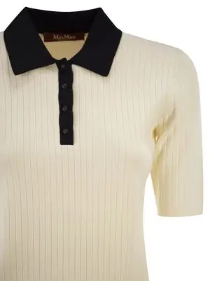 Max Mara Ribbed-knit Polo Top