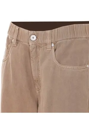 Brunello Cucinelli Garment-dyed Wide-leg Trousers - Light Brown