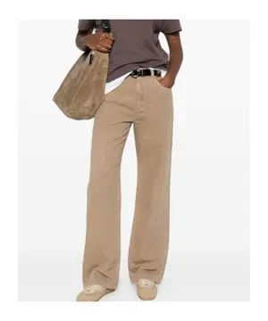 Brunello Cucinelli Garment-dyed Wide-leg Trousers - Light Brown