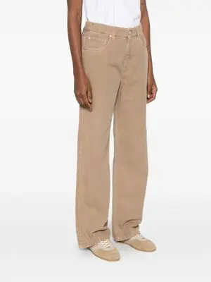 Brunello Cucinelli Garment-dyed Wide-leg Trousers - Light Brown
