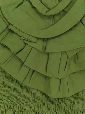 Farm Rio Ruffled One-shoulder Top With Floral Appliqu