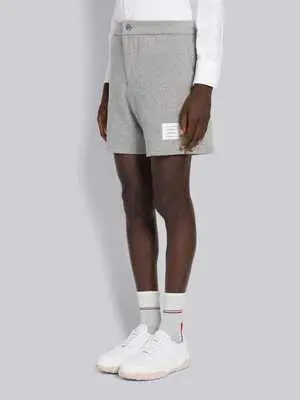 Thom Browne Cotton Jersey Lounge Shorts With Signature Stripes - Gray