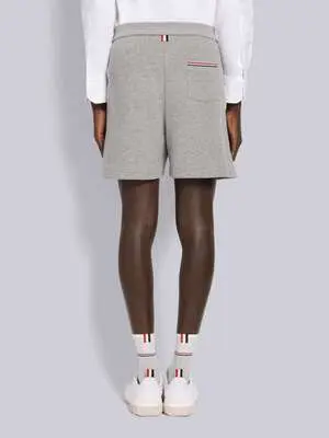 Thom Browne Cotton Jersey Lounge Shorts With Signature Stripes - Gray