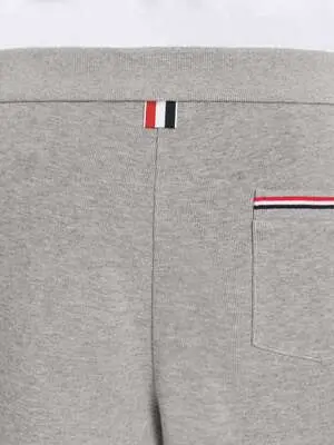 Thom Browne Cotton Jersey Lounge Shorts With Signature Stripes - Gray