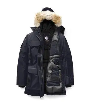 Canada Goose Expedition Parka Down Jacket With Fur Collar - Dark Blue