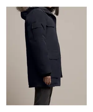 Canada Goose Expedition Parka Down Jacket With Fur Collar - Dark Blue