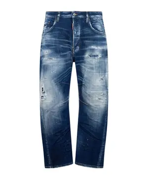 Dsquared2 Distressed Stretch Cotton Denim Jeans