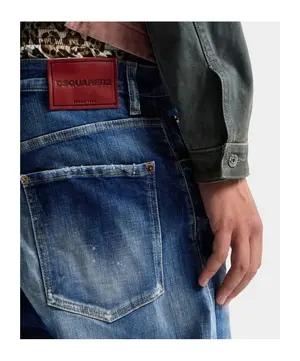 Dsquared2 Distressed Stretch Cotton Denim Jeans