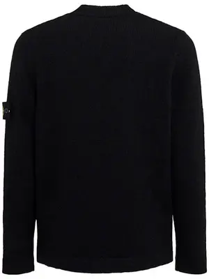 Stone Island Wool Blend Crewneck Sweater - Black