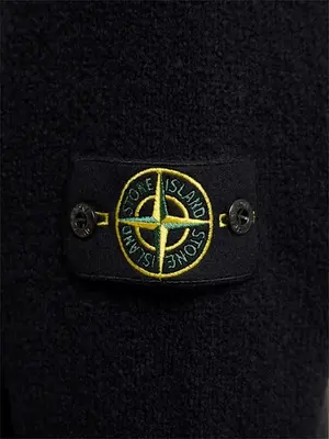 Stone Island Wool Blend Crewneck Sweater - Black
