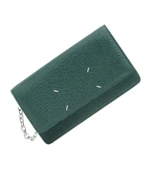 MAISON MARGIELA Chain Strap Leather Wallet - Green