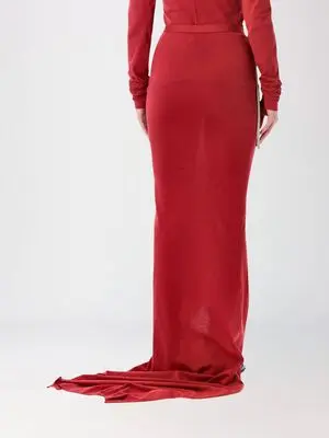 Moncler Drawstring Ruched Maxi Skirt - Red