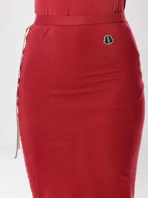 Moncler Drawstring Ruched Maxi Skirt - Red