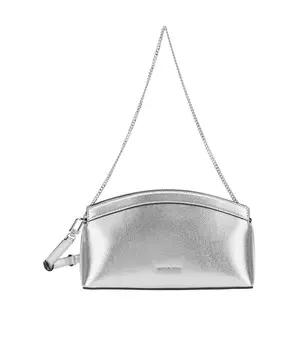 Michael Kors Athena Leather Shoulder Bag - Gray