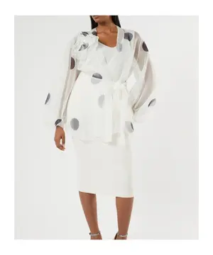 Marina Rinaldi Silk Organza Tunic With Bejewelled Details