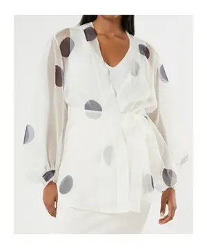 Marina Rinaldi Silk Organza Tunic With Bejewelled Details