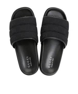 Gucci Padded Gg Sandals - Black