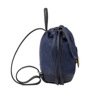 Fendi Ff Buckle Denim Backpack