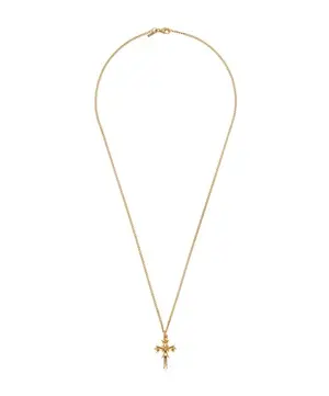 Emanuele Bicocchi Crest And Cross Necklace - Golden