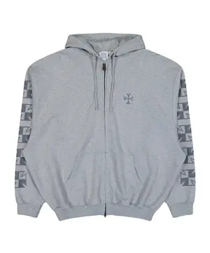 Vetements Logo Zip-up Hoodie - Grey