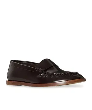 THE ROW Pleated Loafers - Black