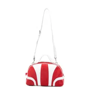 Dries Van Noten Striped Suede Shoulder Bag - Red