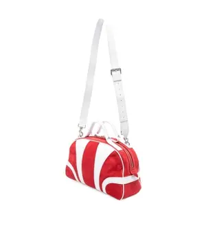 Dries Van Noten Striped Suede Shoulder Bag - Red