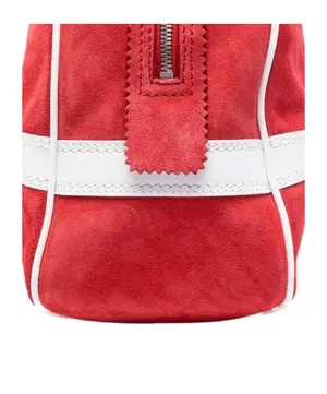 Dries Van Noten Striped Suede Shoulder Bag - Red