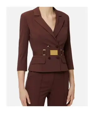 Elisabetta Franchi Belted Double-breasted Blazer