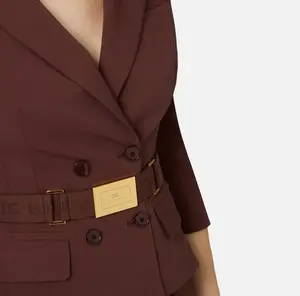 Elisabetta Franchi Belted Double-breasted Blazer