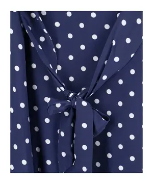P.a.r.o.s.h Polka Dot V-neck Halter Dress - Blue