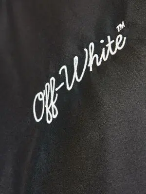Off-White Embroidered Zip-up Bomber Jacket