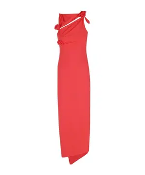 Coperni Sleeveless Midi Dress With Flower Detail - Red