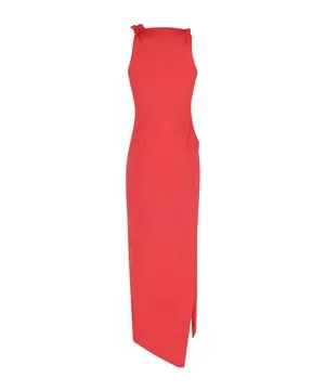 Coperni Sleeveless Midi Dress With Flower Detail - Red