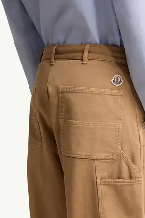 Moncler Gabardine Cargo Trousers - Camel