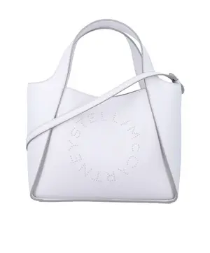 Stella McCartney Logo Studded Top Handle Bag - Pearl Grey