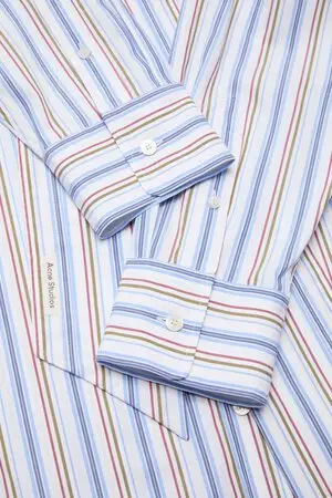Acne Studios Striped Shirt Dress With Bow Detail