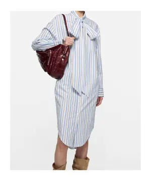 Acne Studios Striped Shirt Dress With Bow Detail