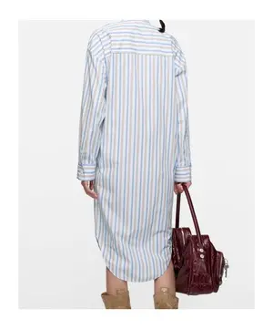 Acne Studios Striped Shirt Dress With Bow Detail