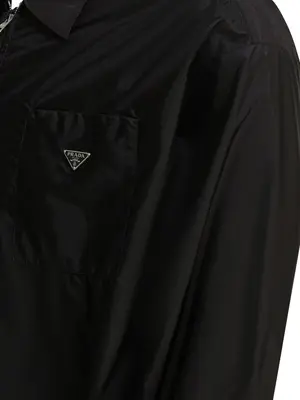 Prada Triangle-logo Zipped Shirt - Black